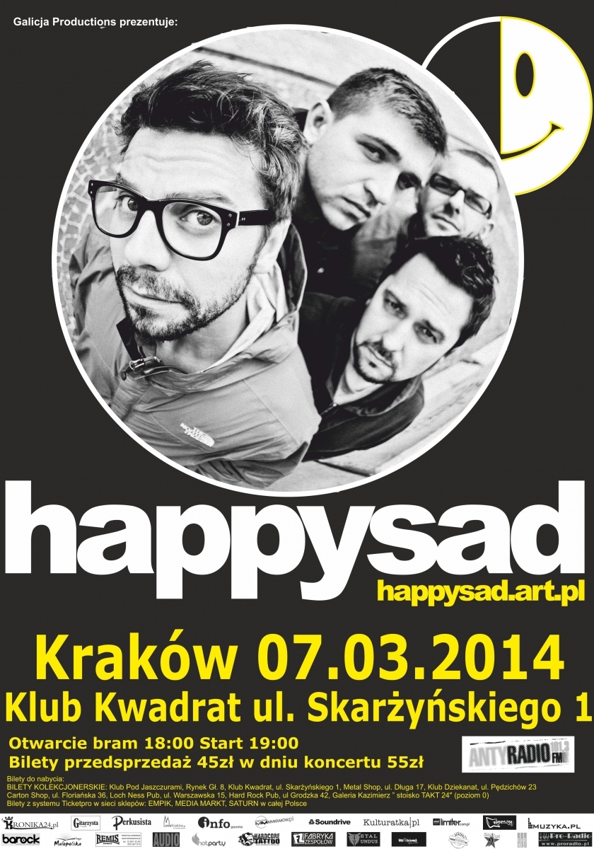 Happysad, Radio Bagdad w Krakowie - 07.03.2014 - bilety