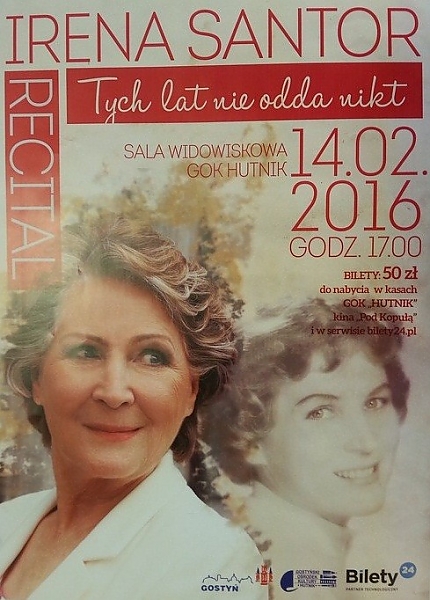 Irena Santor w Gostyniu - 14.02.2016 - bilety